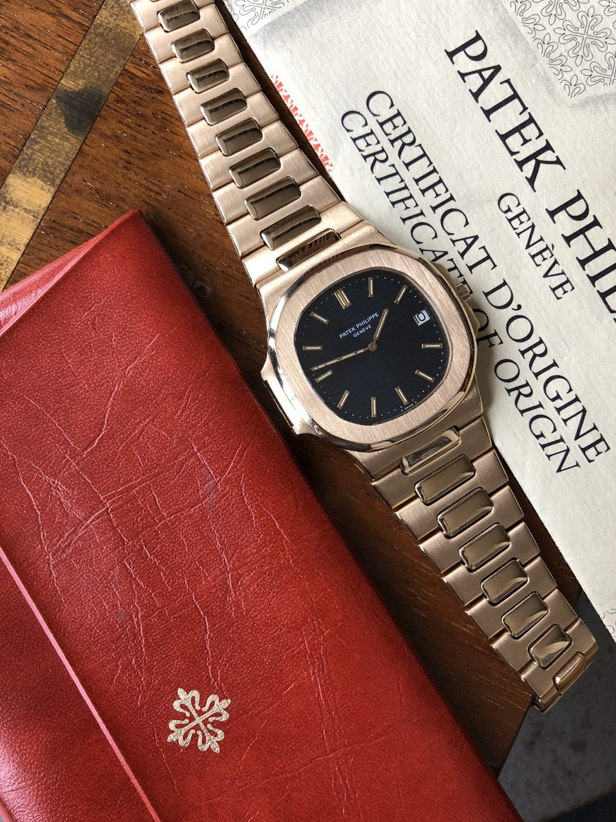 Patek Philippe Nautilus Mad Watch Qurtz Movement Rose Gold Gold Dated ...